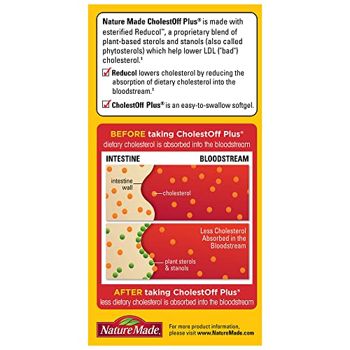 Nature Made CholestOff Plus, Dietary Supplement for Heart Health Support, 100 Softgels, 25 Day Supply