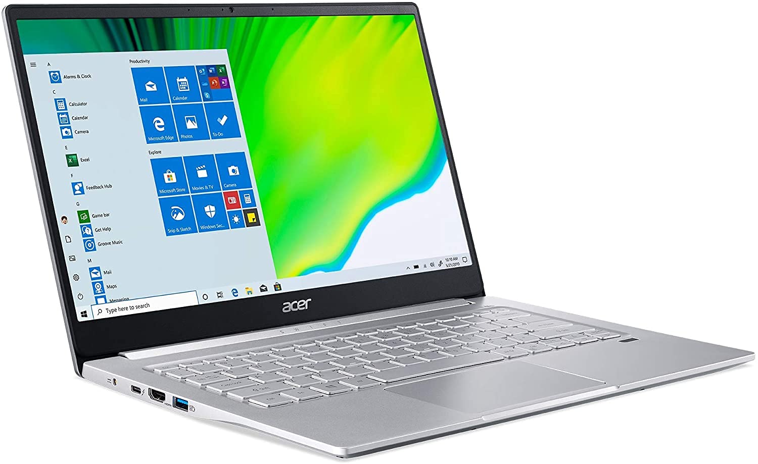 acer 2021 Swift 3 Laptop 14'' FHD 1920 x 1080 LED-Backlit AMD Ryzen 7 5700U 8-Core 8GB LPDDR4 512GB SSD Wi-Fi 6 Windows 11 Pro Bluetooth 5.2 Backlit Keyboard 720p HD Camera, Fingerprint, SF314