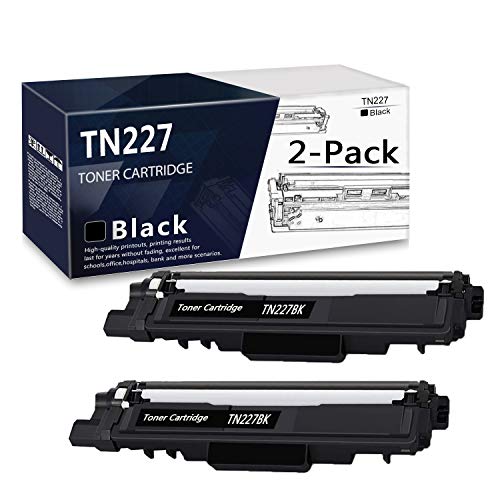 (Black, 2-Pack) TN-227BK Compatible Toner Cartridge Replacement for use in Brother MFC-L3770CDW L3710CW L3750CDW HL-3210CW 3230CDW 3270CD 3230CDN 3290CDW DCP-L3510CDW L3550CDW Printer Toner Cartridge