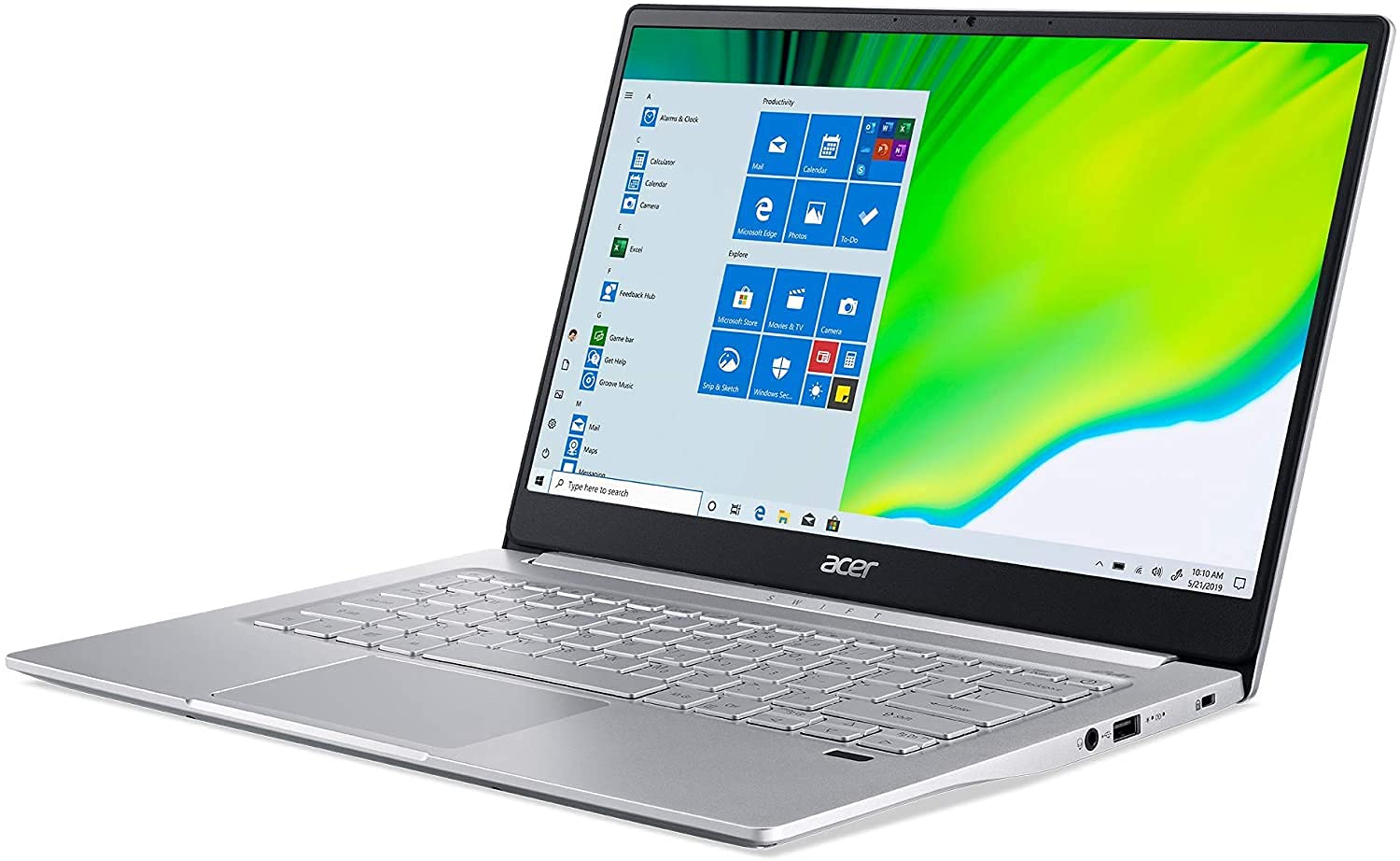 acer 2021 Swift 3 Laptop 14'' FHD 1920 x 1080 LED-Backlit AMD Ryzen 7 5700U 8-Core 8GB LPDDR4 512GB SSD Wi-Fi 6 Windows 11 Pro Bluetooth 5.2 Backlit Keyboard 720p HD Camera, Fingerprint, SF314