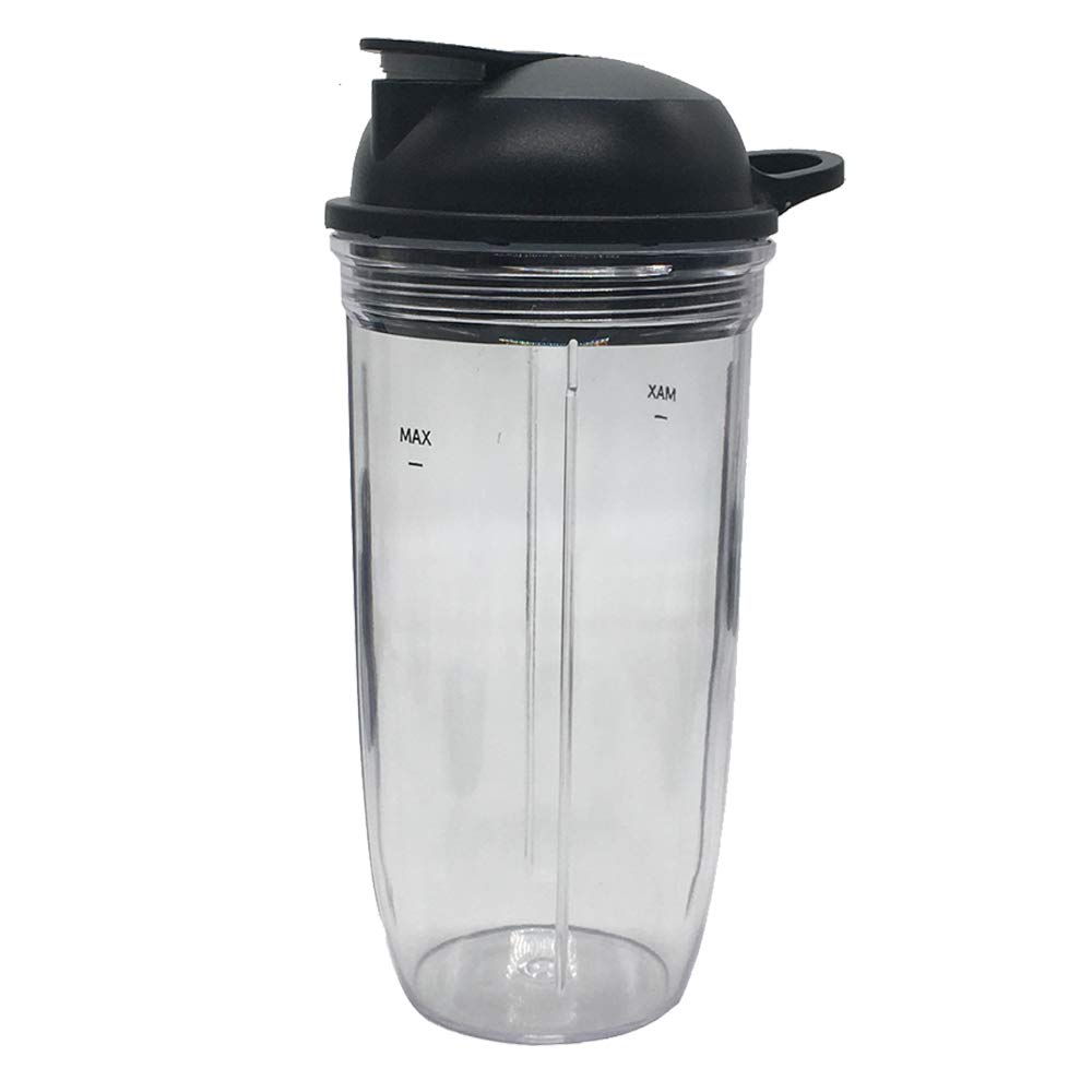 Replacement milling flat Blades Attachment with 2 * 18oz cup with spout lid Compatible with Ninja Professional 72oz Countertop Blender BL610 30/BL610 BRN 30/BL611C/CO610B/CO650B