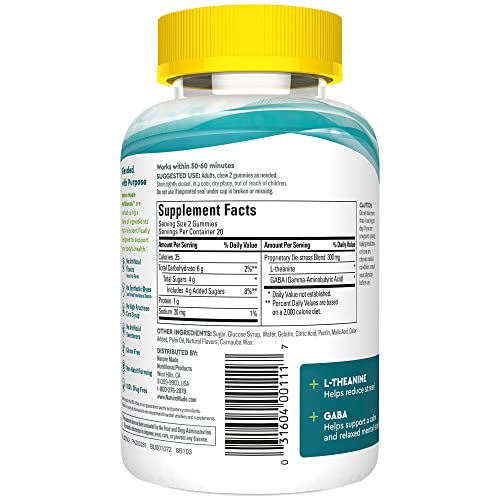 Nature Made Wellblends Stress Relief Gummies, L-theanine to help reduce stress, with GABA, Same Day Stress Support, 40 Strawberry Flavor Gummies
