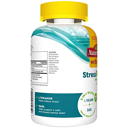 Nature Made Wellblends Stress Relief Gummies, L-theanine to help reduce stress, with GABA, Same Day Stress Support, 40 Strawberry Flavor Gummies