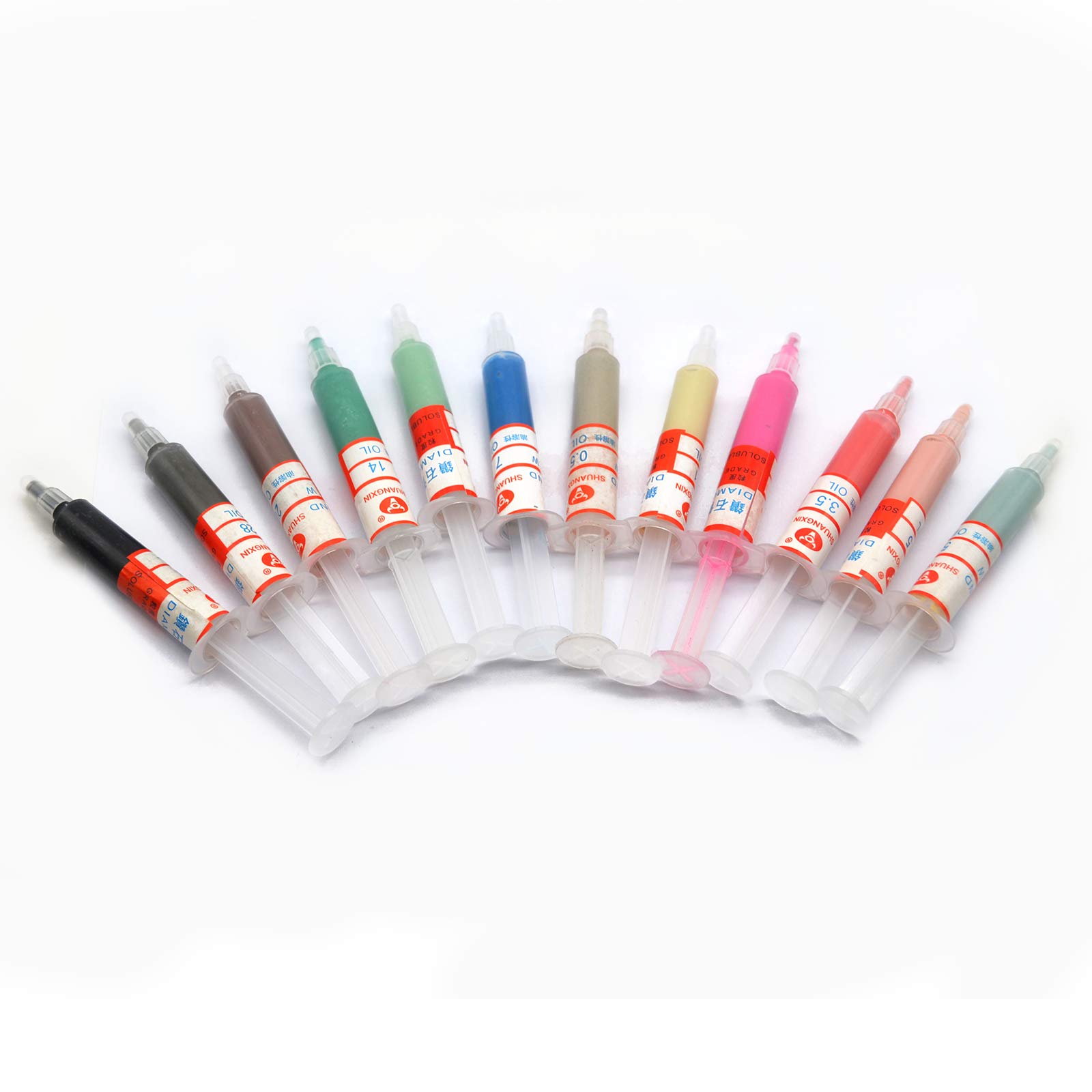 Oudtinx 12pcs 5 Gram Diamond Lapping Paste Polishing Compound for Fine to Final Polishing, Grits 1000# 10000# 0.5-40 Micron