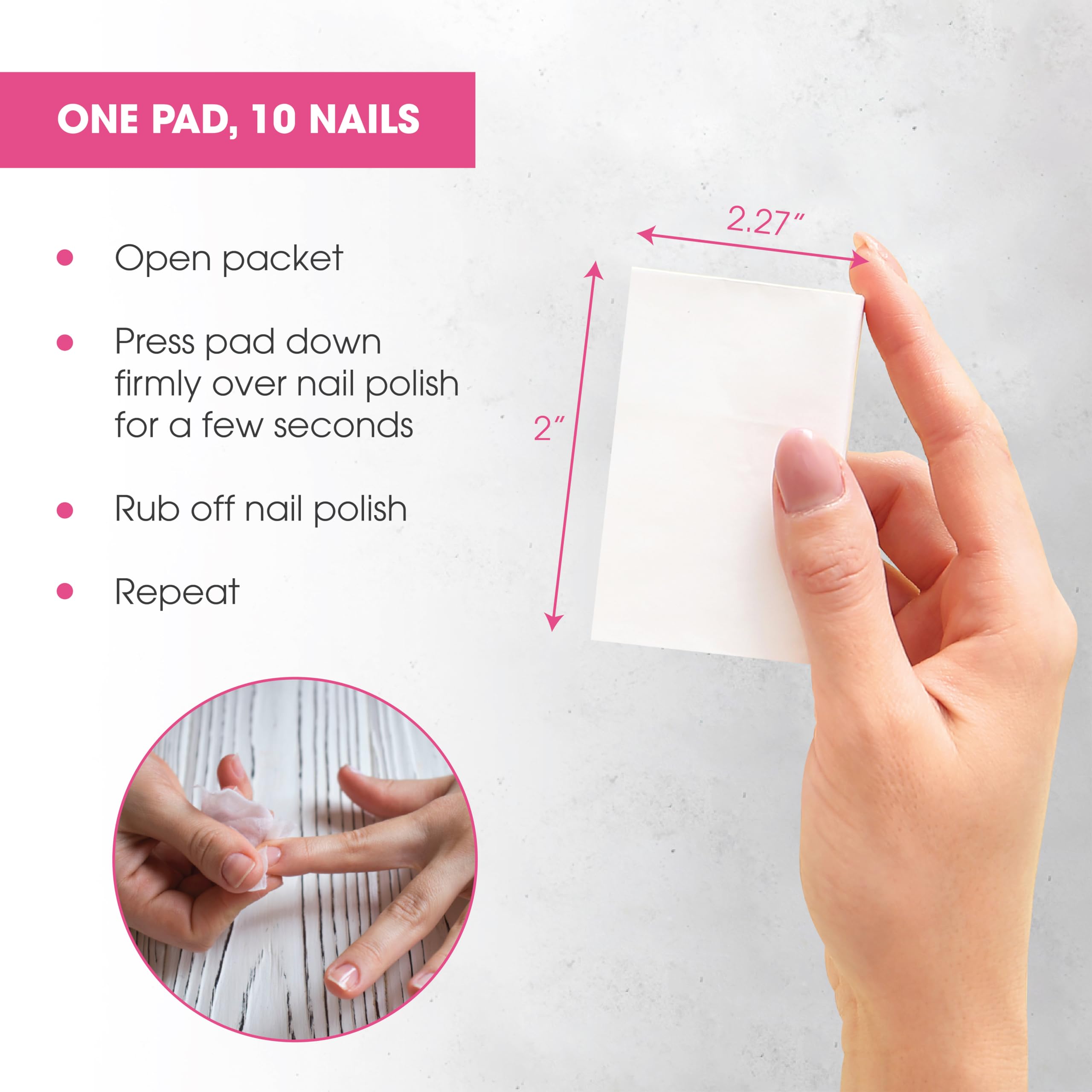 Diamond Wipes Nail Polish Remover Wipes with Aloe Vera, Acetone Nail Polish Remover Pads, 50 Individually Wrapped Nail Polish Wipes