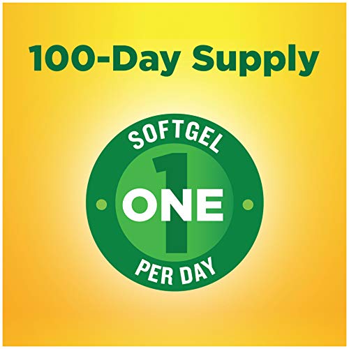 Vitamin D3, 100 Softgels, Vitamin D 1000 IU (25 mcg) Helps Support Immune Health, Strong Bones and Teeth, & Muscle Function, 125% of the Daily Value for Vitamin D in Only One Daily Softgel