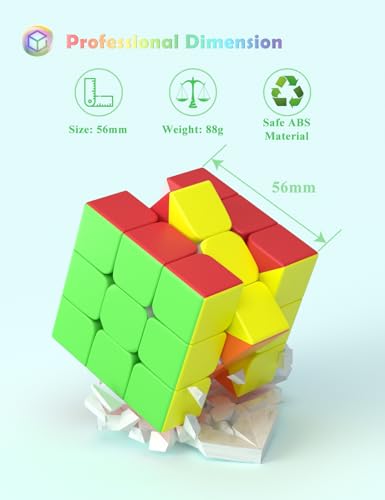 Speed Cube: Roxenda Profession 3x3x3 Speed Cube - Fast Smooth Turning - Solid Durable & Stickerless Frosted, Best 3D Puzzle Magic Toy - Turns Quicker Than Original