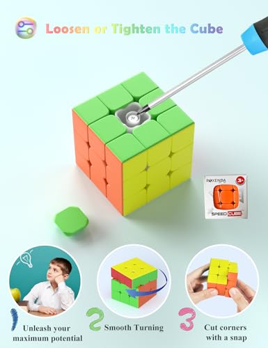 Speed Cube: Roxenda Profession 3x3x3 Speed Cube - Fast Smooth Turning - Solid Durable & Stickerless Frosted, Best 3D Puzzle Magic Toy - Turns Quicker Than Original