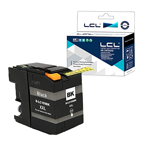 LCL Compatible Ink Cartridge Replacement for Brother LC109 LC109BK LC105 XXL 2400 Pages Super High Yield MFC-J6520DW J6720DW J6920DW (4-Pack Black )