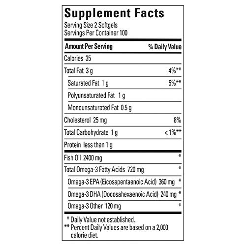 2 x 200Pk Nature Made Fish Oil 1200 mg Softgels Omega 3