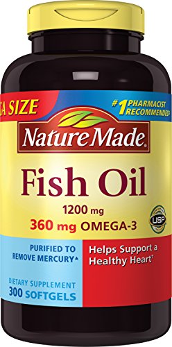 Nature Made 1200mg of Fish Oil, 2400 per Serving, 360mg of Omega-3, 300 Softgels, 300 Count (Pack of 1)