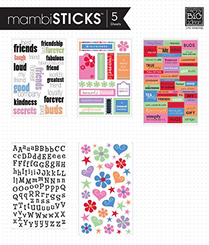 me & my BIG ideas Glitter Stickers Value Pack, Friends, 5 Sheets