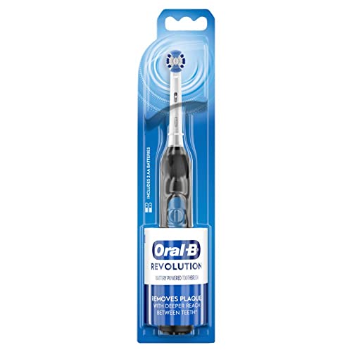 Oral-B Revolution Battery Toothbrush with (1) Brush Head, Black, Batteries Included