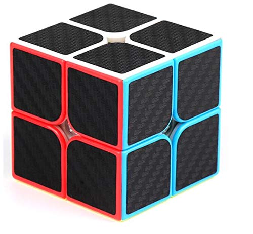 Cuberspeed MFJS MeiLong Carbon Fiber Cubic Gift Box Bundle Phantom Carbon Fiber Sticker Speed Cube 2x2 3x3 4x4 5x5 Stickerless with Black Sticker Puzzle
