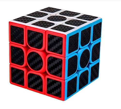 Cuberspeed MFJS MeiLong Carbon Fiber Cubic Gift Box Bundle Phantom Carbon Fiber Sticker Speed Cube 2x2 3x3 4x4 5x5 Stickerless with Black Sticker Puzzle
