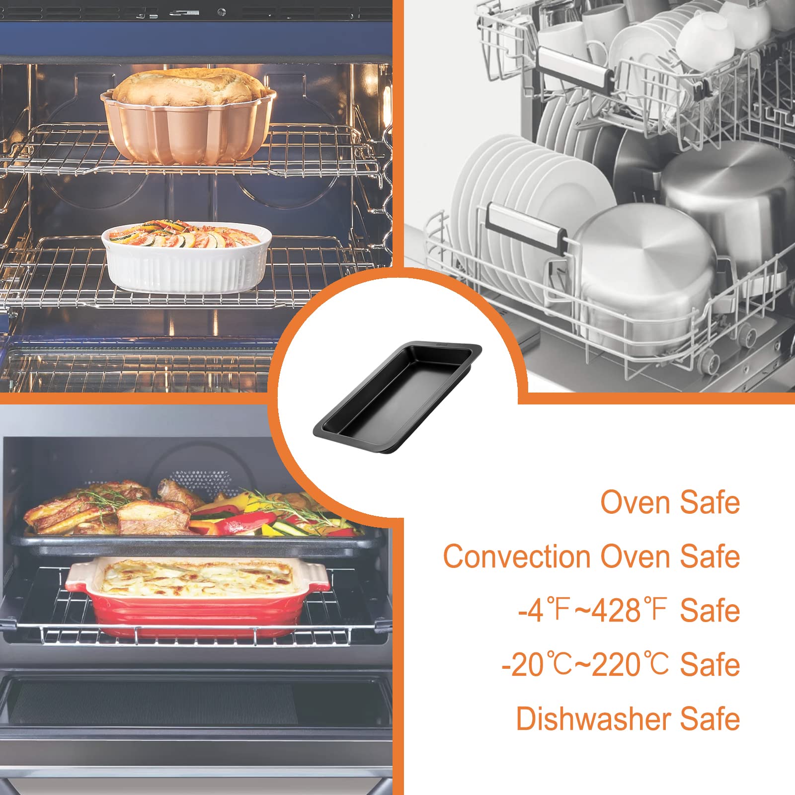 CHEFMADE Rectangular Cake Pan, Nonstick 10.8 Inch Oblong Cake Pan, 7" x 10.8", Set of 2