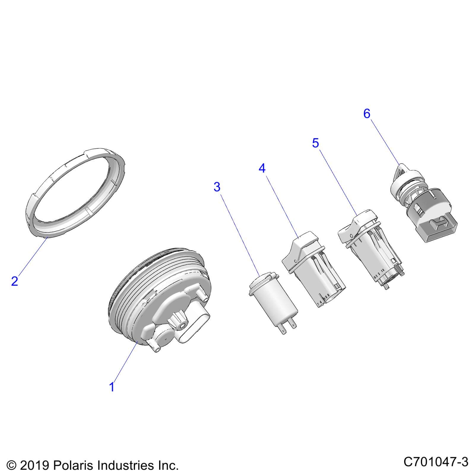 Polaris RZR Sealed Switch, AWD, Turf, Genuine OEM Part 4012831, Qty 1
