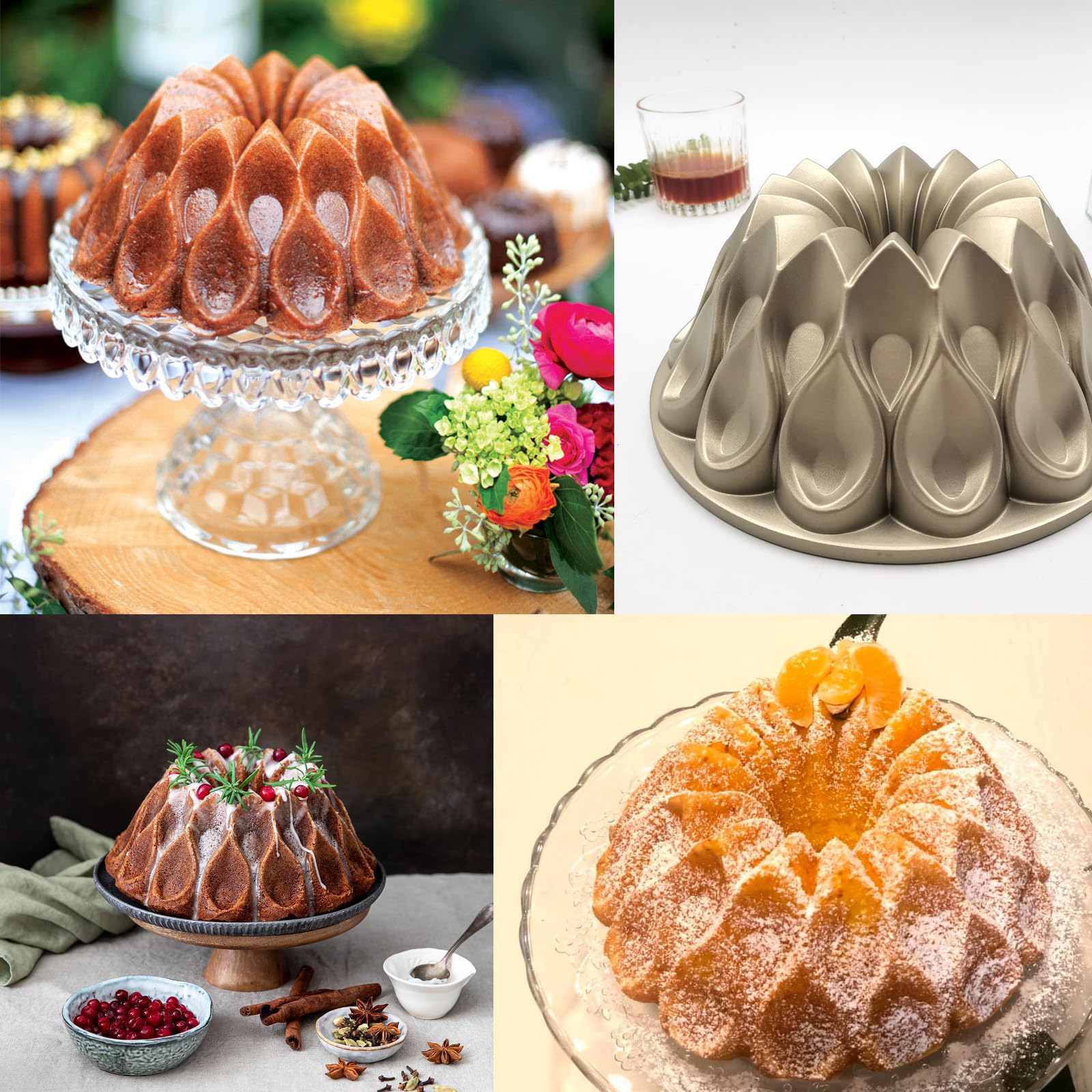 WBJKZJD Charlotte Cake Mold Aluminium Kitchen Accessories Decoration Round Christmas Wedding Family 3D Charlotte Cake Pan (Crown shape)