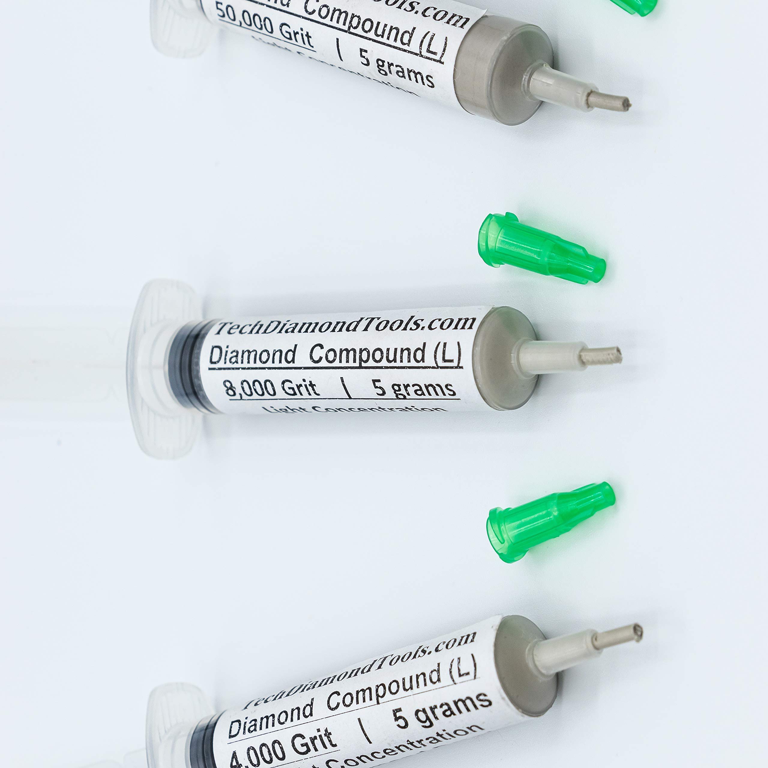 TechDiamondTools Kit of 3 Diamond Polishing Compound Polishing Paste USA Made 4000 8000 50000 Grit for Marble Glass Metal Rock Jewelry Resin Silver Gemstone with 10% of Diamond Powder