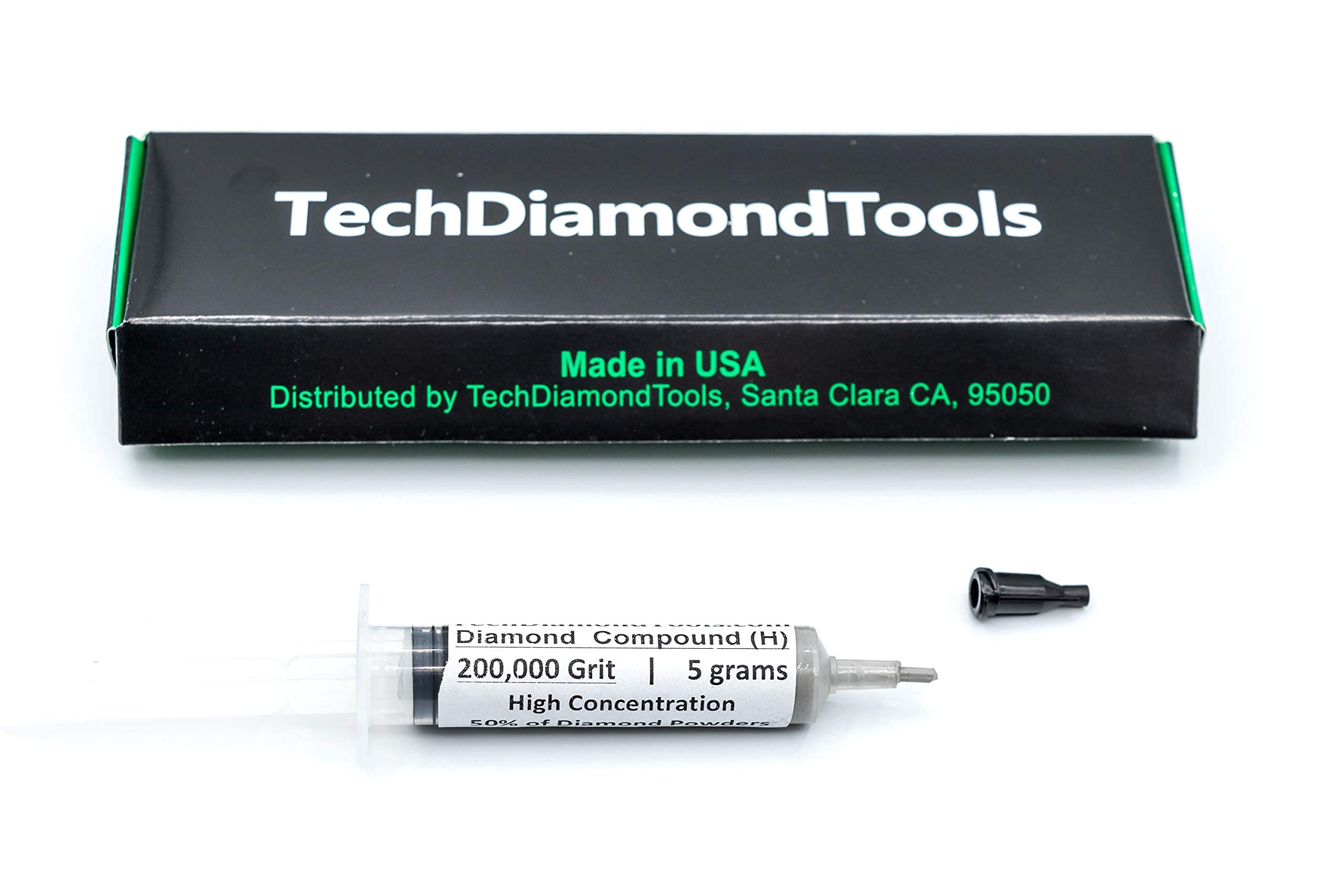 TechDiamondTools Diamond Polishing Compound Polishing Paste USA Made 200,000 Grit 0-0.1 Microns for Marble Glass Metal Rock Jewelry Resin Silver Chrome Gemstone with High Concentration Diamond Powder