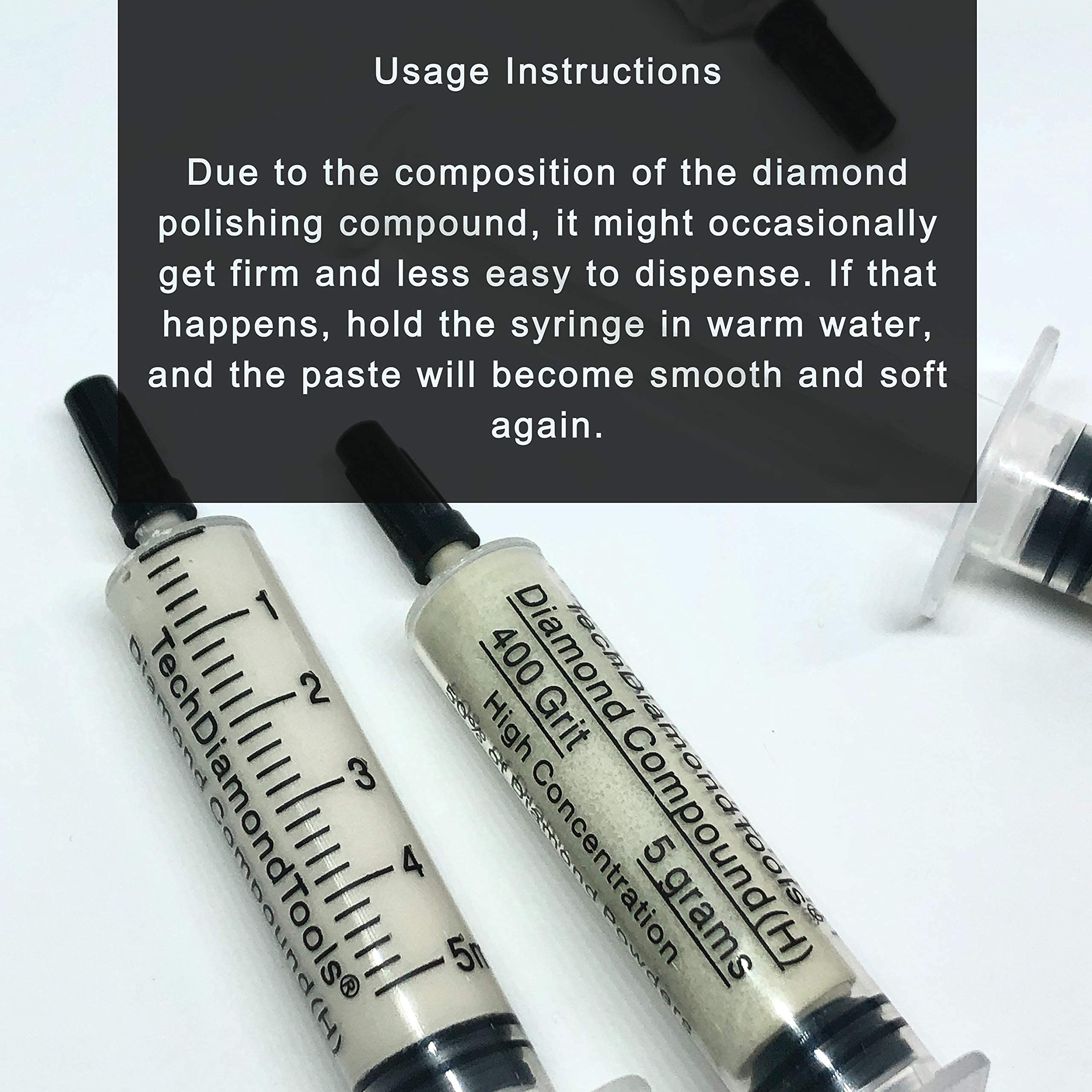 TechDiamondTools Diamond Polishing Compound Polishing Paste USA Made 200,000 Grit 0-0.1 Microns for Marble Glass Metal Rock Jewelry Resin Silver Chrome Gemstone with High Concentration Diamond Powder