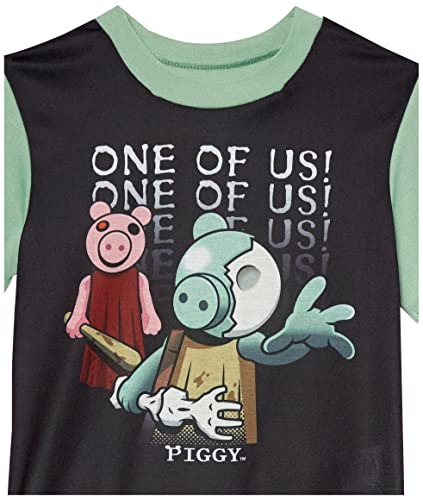 Piggy Boys' Big 2-Piece Loose-fit Pajama Set, Soft & Cute for Kids, ONE of US, 6