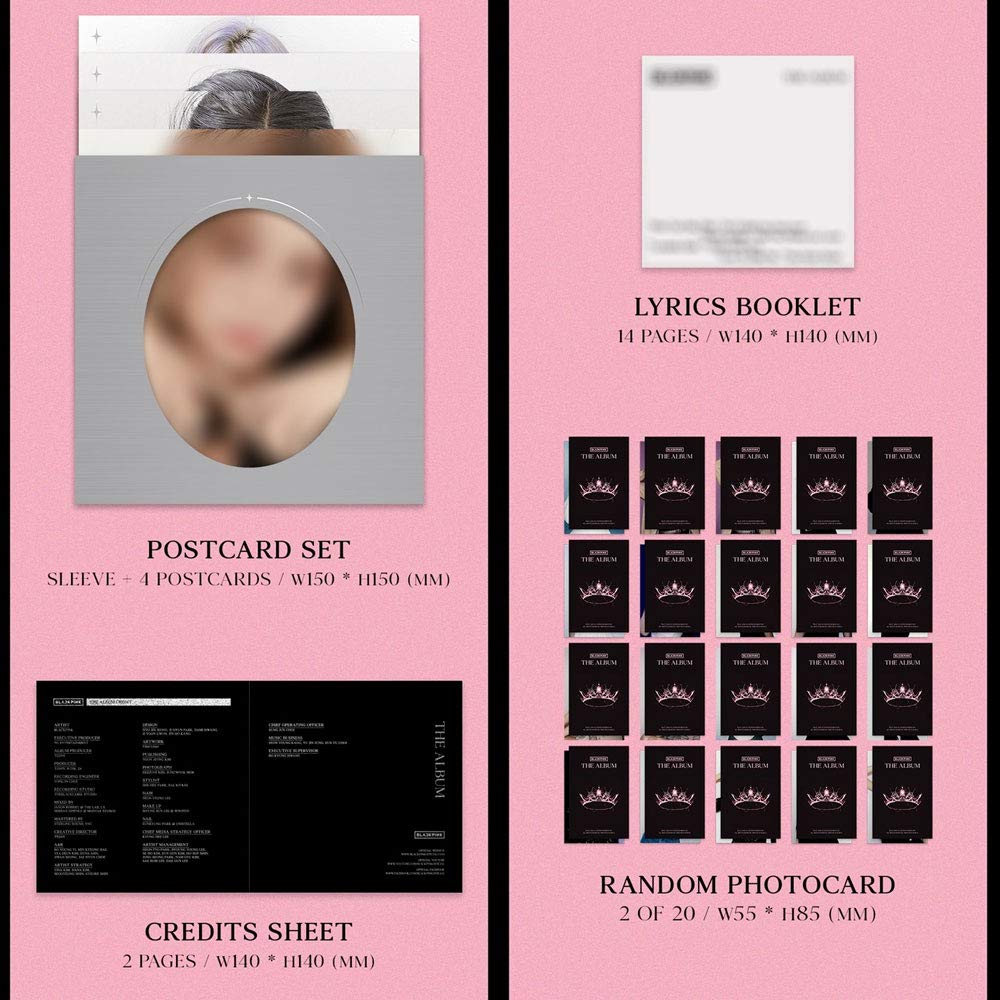Blackpink 1st Full Album The Album Set (Version 1,2,3,4) (Incl. Blackpink Mobile Grip Holder, Blackpink Transparent Photocard Set)