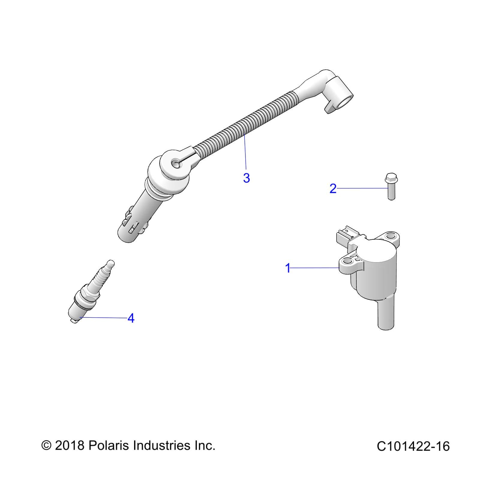 Polaris ATV Sparkplug Wire, PTO, Genuine OEM Part 4014908, Qty 1
