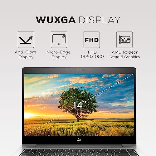 HP Elitebook 745 G5 Laptop, AMD PRO Ryzen - Series Processor, 16GB DDR4 Ram, 256GB SSD Drive, 14 Inch FHD Notebook Computer, Webcam, HDMI, USB - C, Windows 10 Pro (Renewed)