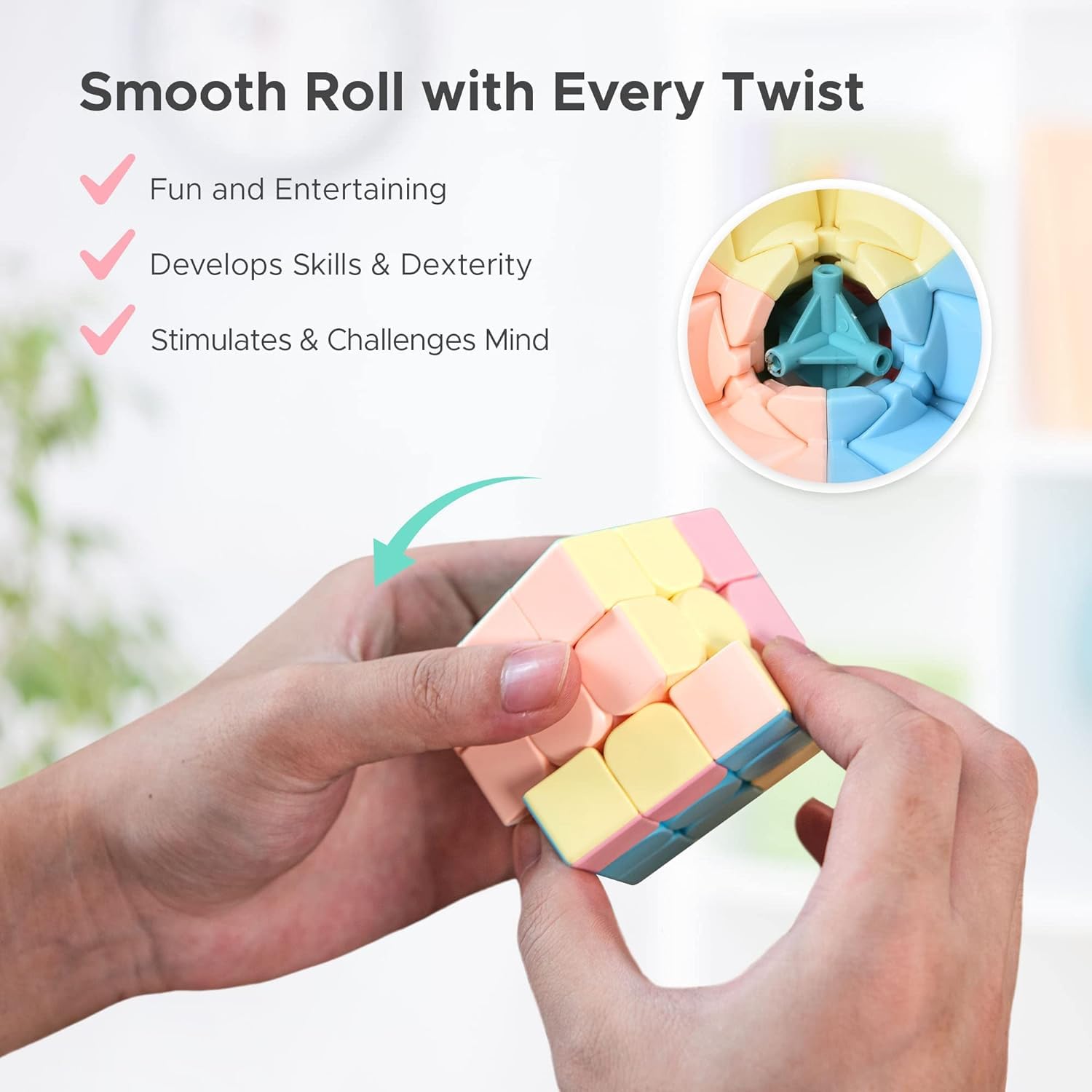 FOOZZILLA Speed Cube 3x3 for Kids and Adults – Productivity Cube with 6 Bright Colors – Fun and Entertaining – Develops Skills, Dexterity – Stimulates and Challenges Mind
