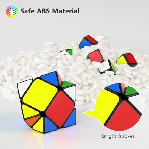 Vdealen Speed Cube Set, Magic Cube Pack of 2x2 3x3 4x4 2x2x3 Pyramid Skewb Dodecahedron Six Spot Infinite Ivy Puzzle Cube Bundle, Christmas Birthday Party Toy Gifts for Kids Teens Adults (10 Pack)