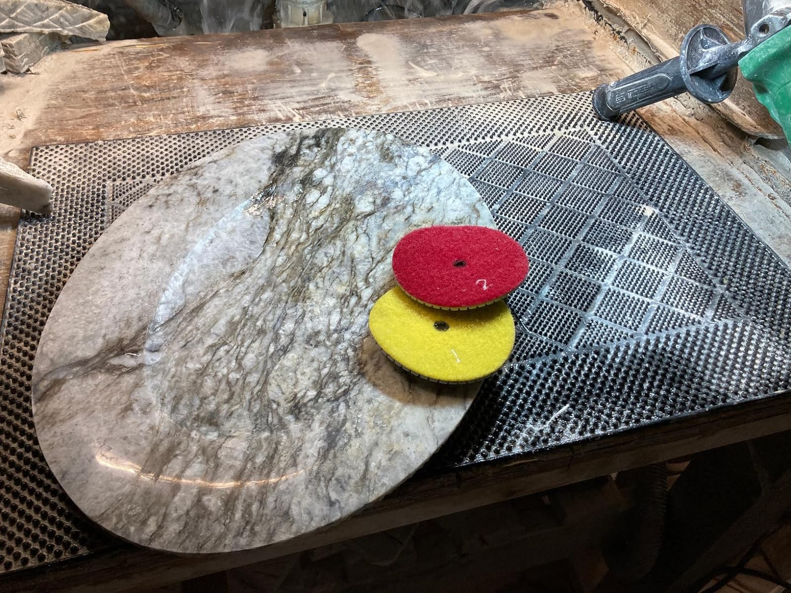 ComeFloor 4 Inch Wet/Dry 3 Step Diamond Polishing Pads for Granite Marble Concrete Stone, Step 1-3 Hook and Loop Backing