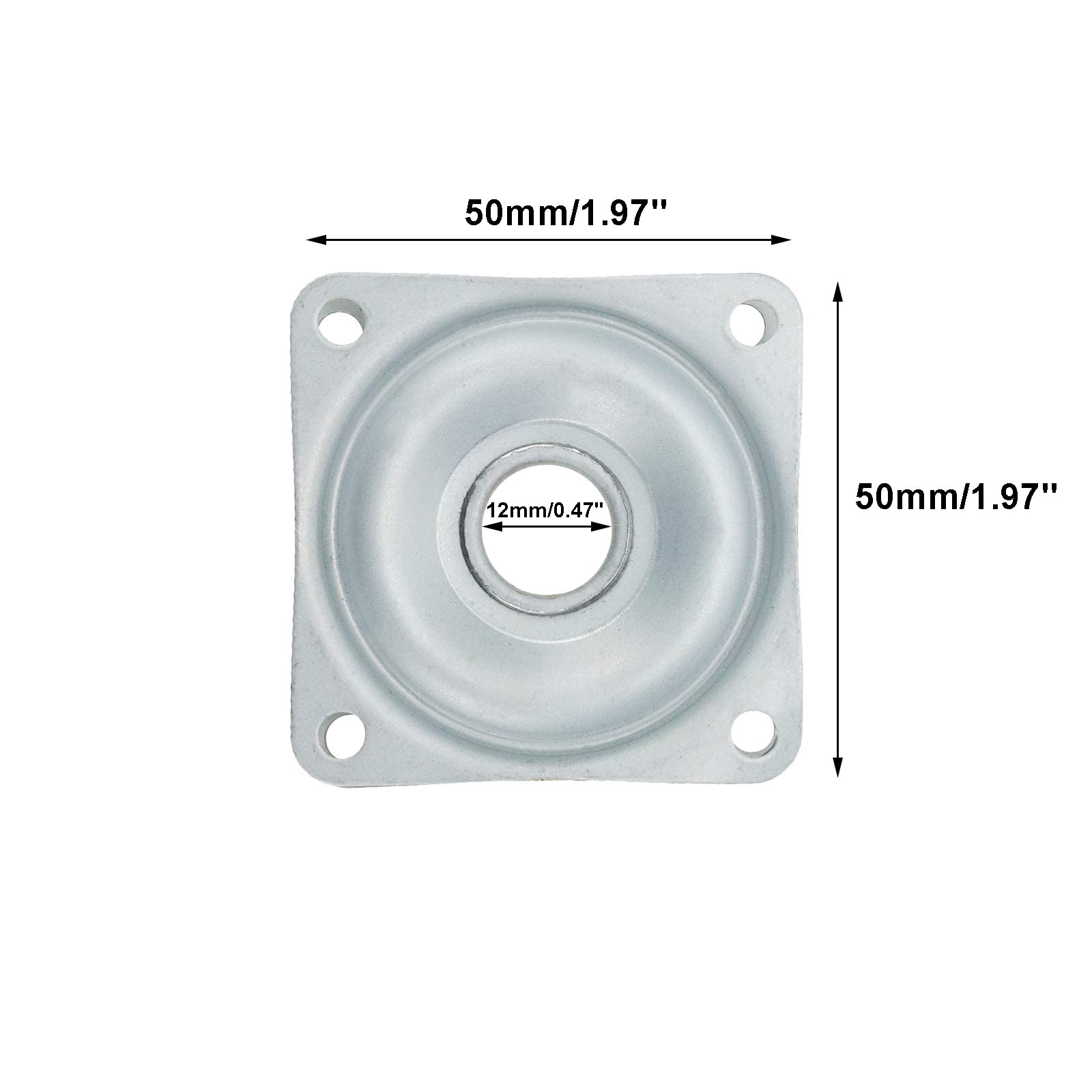 S SYDIEN 5Pcs 2 Inch Square Lazy Susan Turntable Bearings Kitchen Hardware Swivel Plate Galvanized Steel Rotating Bearing Plate for Kitchen, Painting, Makeup Holder