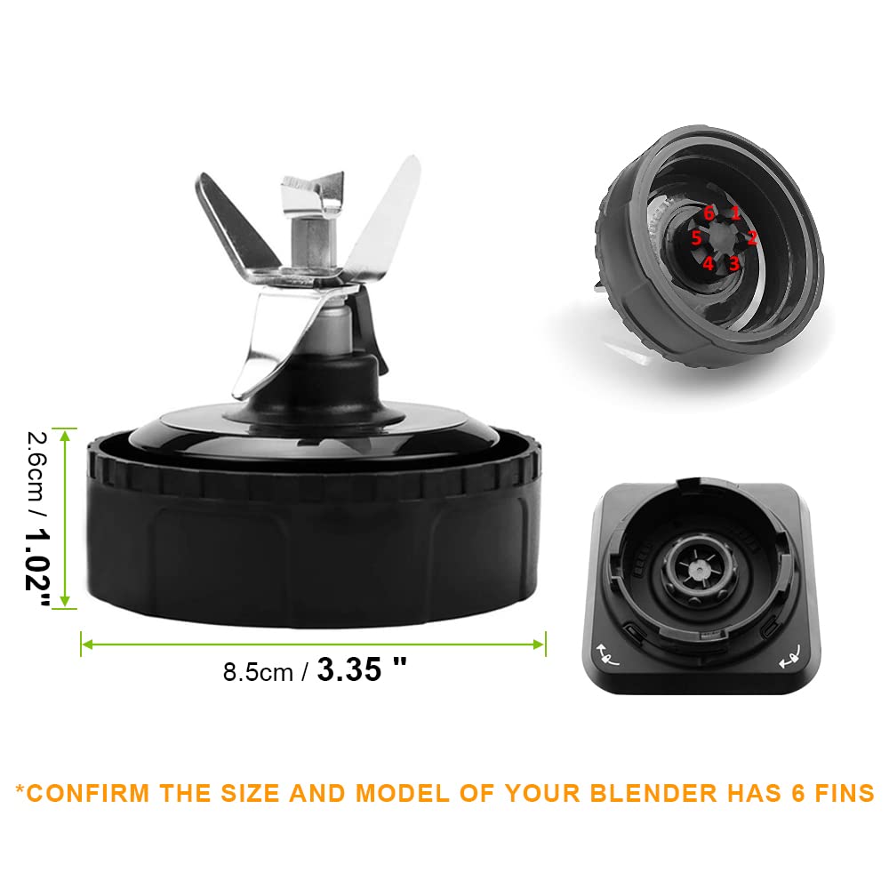 Feilifan Blender Replacement Parts for Nutri Ninja, 16 oz Single Serve Cups with Lids and 6 Fins Blade Assembly Compatible with Ninja Professional Blender BL660, BL663CO, BL770, BL780,BL772 30