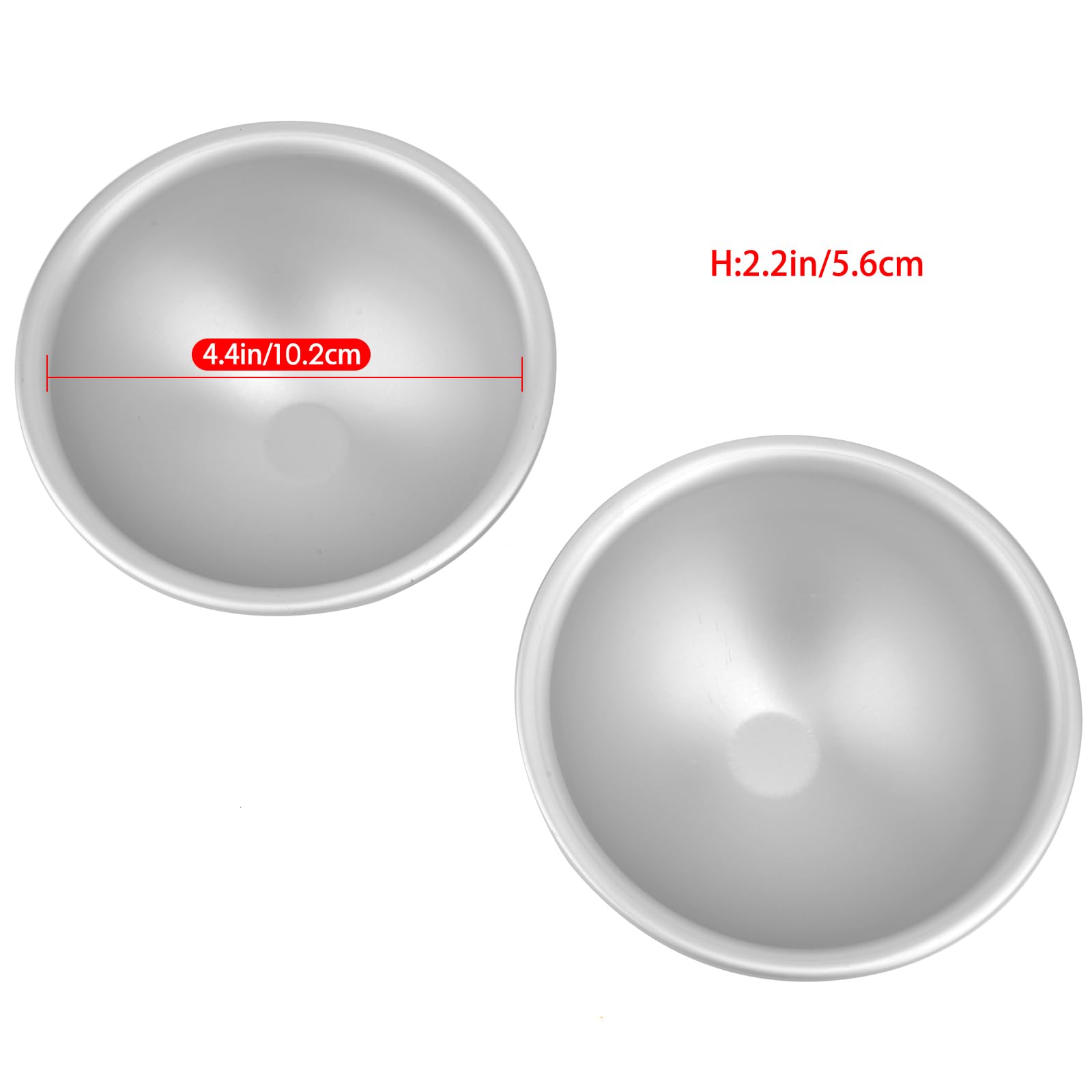 4 Inch Dome Cake Pan, 2 PCS Football Cake Pan, Hemisphere Cake Mold, 3D Soccer Cake Pan, Aluminum Cake Decorating Mold Nonstick Baking Tool
