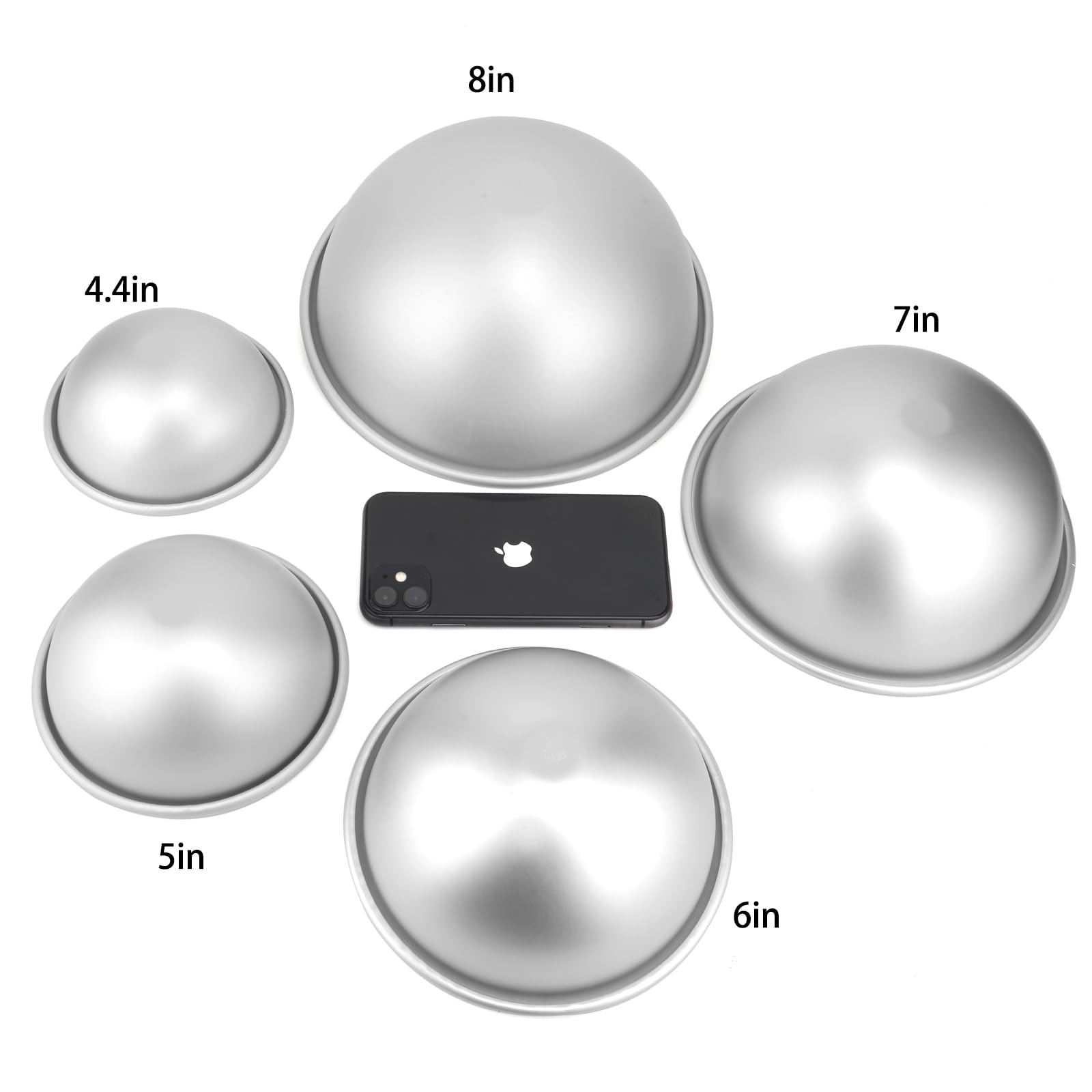 4 Inch Dome Cake Pan, 2 PCS Football Cake Pan, Hemisphere Cake Mold, 3D Soccer Cake Pan, Aluminum Cake Decorating Mold Nonstick Baking Tool