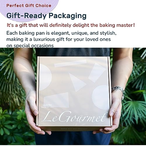 LeGourmet Nonstick Round Cake Pan 9 Inch, Ceramic Coating, Non-Toxic, Rust Resistant Aluminized Steel, Perfect Circle Baking Dish for Pie, Brownie, Tart - Cyan