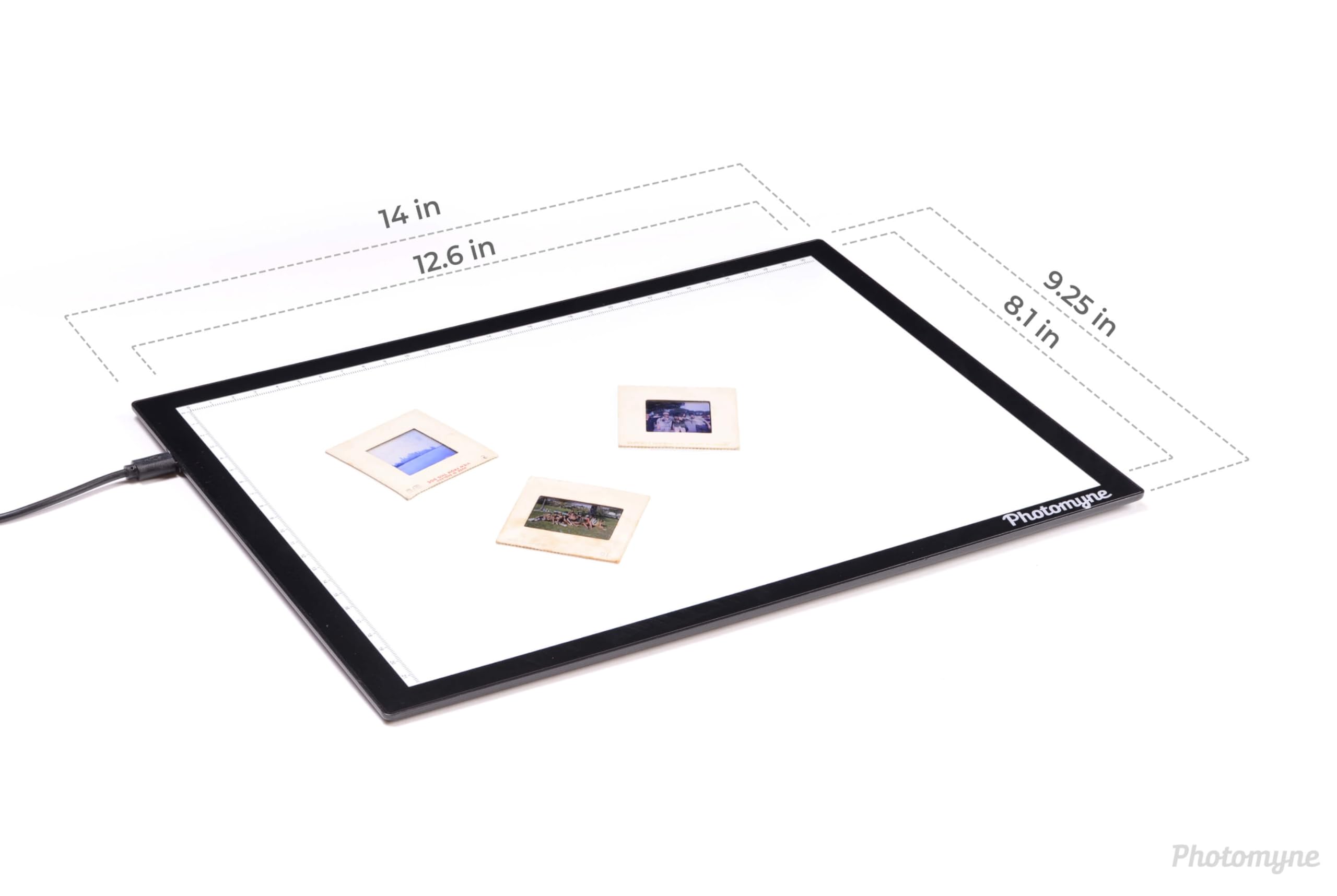Photomyne Light Pad Backlight | Slides & Negatives viewer | Film Negatives & Old Slides Scanning Lightbox | Hands-Free Ultra-Thin Ultimate Brightness (Includes USB Adapter) - Black