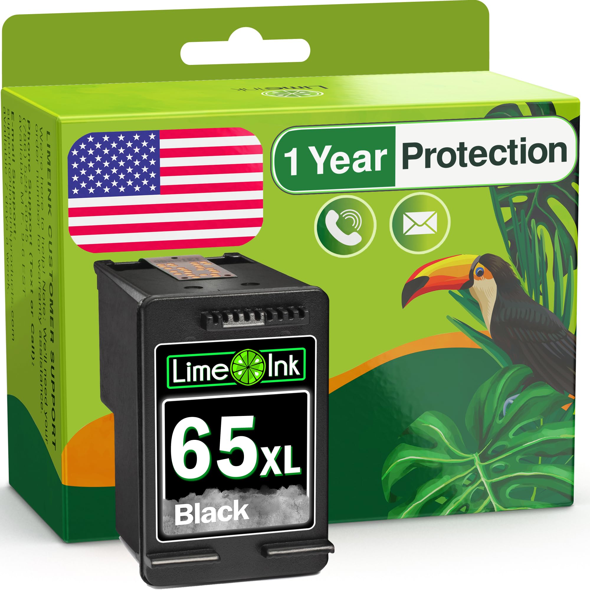 Limeink Remanufactured Ink Cartridge Replacement for 65XL 65 XL High Yield for HP DeskJet 2600 2622 2652 2655 3700 3720 3722 3752 3755 Envy 5000 5052 5055 Printer AMP 100 (Black)