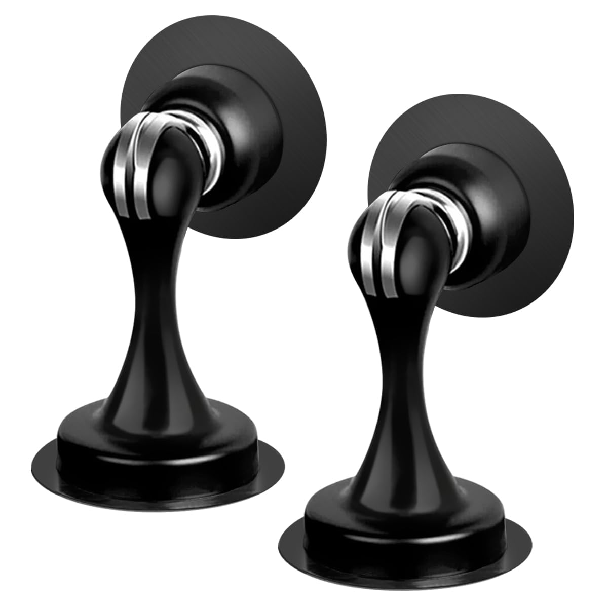 Door Stop,(2 Pack) Magnetic Door Stopper,Stainless Steel Door Catch Door Holder, Doorstop, 3M Double-Sided Adhesive Tape No Need to Drill, Black