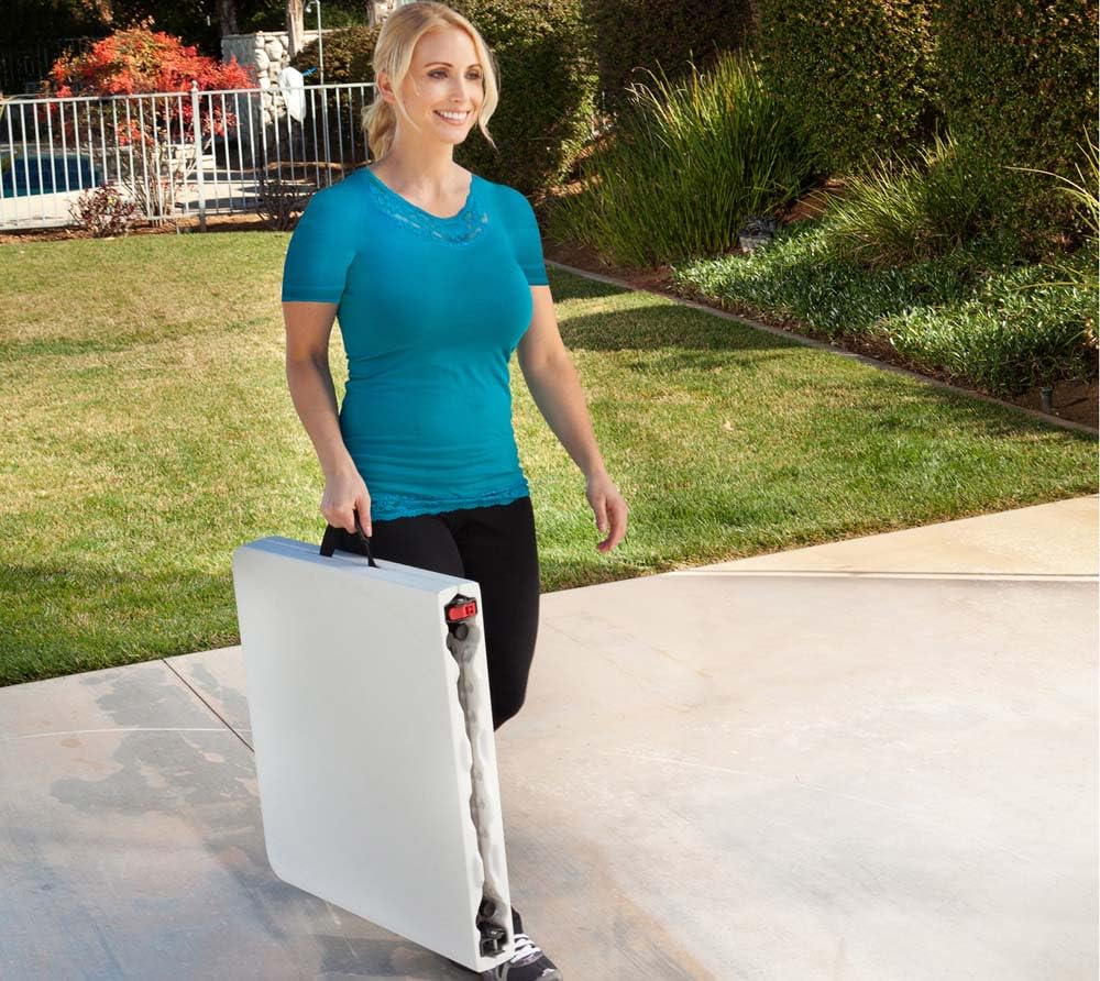 Lifetime Height Adjustable Craft Camping and Utility Folding Table, 4 Foot, 4'/48 x 24, White Granite