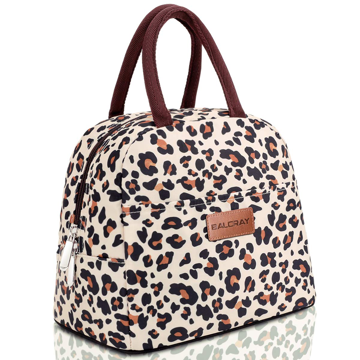 BALORAY Lunch Bag for Women Men Insulated Lunch Box for Adult Reusable Lunch Tote Bag for Work, Picnic, School or Travel (Leopard)