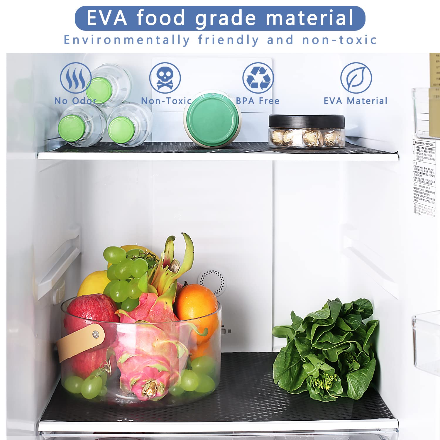 HooTown Shelf Liner Kitchen Cabinet Drawer Mats 17.5 Inch Wide x 6.5 Feet Long, Non Skid EVA Plastic Washable Oil Proof Pad for RV Drawer, Dish Plate Slippery Protection,White