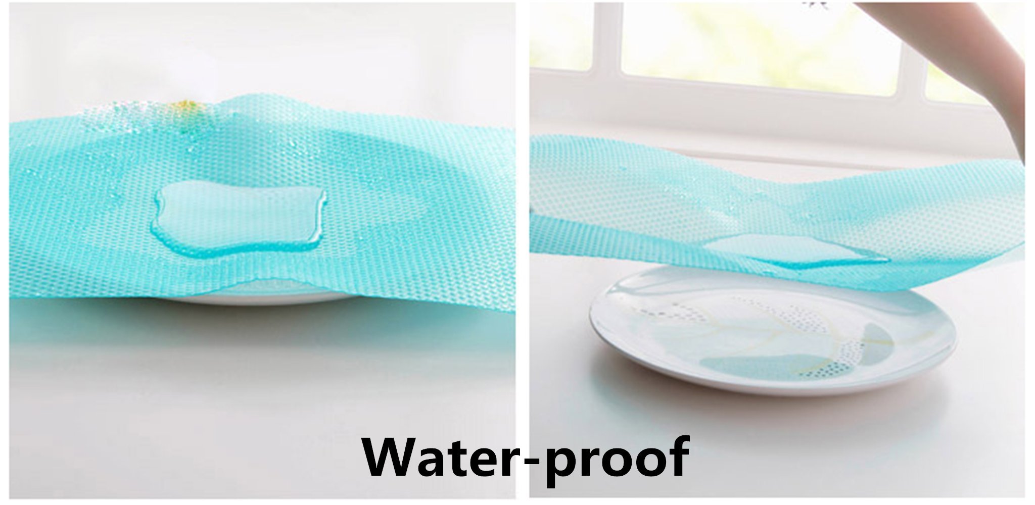 Cafurty 4 Pcs Refrigerator Mats, Fridge Mats Can Be Cut Refrigerator Pads Fridge Pads Vegetable Fruits Fresh Pad Drawer Table Placemats Cabinet Protective Pads Shelves Drawer Mats - Blue