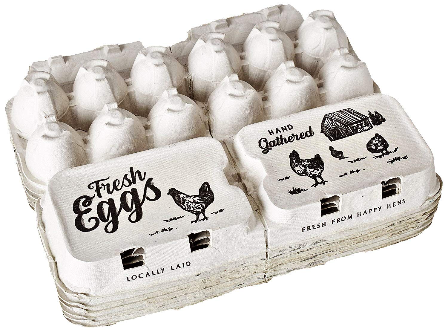 Half Dozen Empty Egg Cartons- Bulk 50 Full Dozen Can Split to 100 Half Dozen Size- Securely Holds 6 or 12 Extra Large Eggs