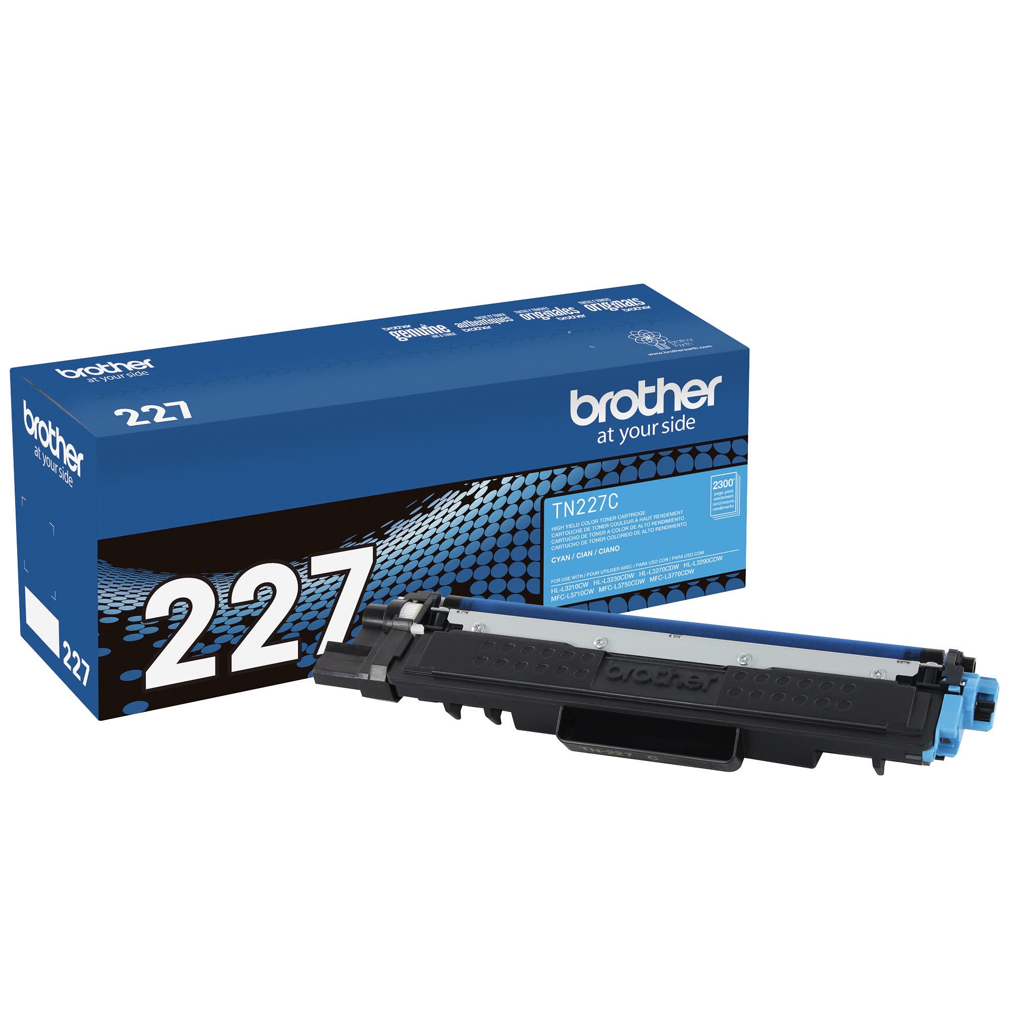 Brother Genuine TN227C, High Yield Toner Cartridge, Replacement Cyan Toner, Page Yield Up to 2,300 Pages, TN227, Amazon Dash Replenishment Cartridge