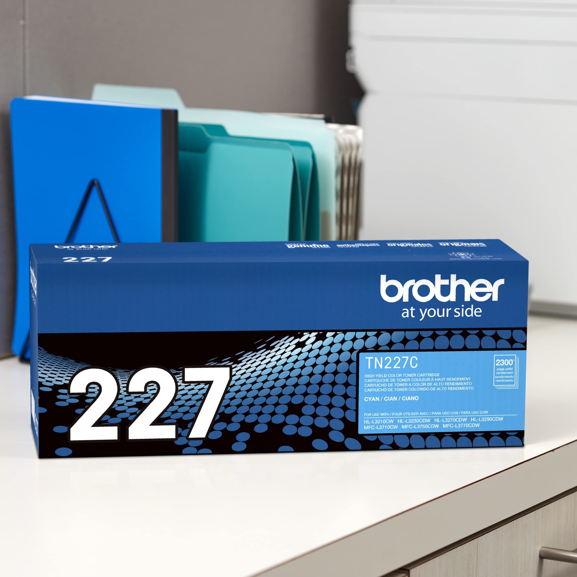 Brother Genuine TN227C, High Yield Toner Cartridge, Replacement Cyan Toner, Page Yield Up to 2,300 Pages, TN227, Amazon Dash Replenishment Cartridge