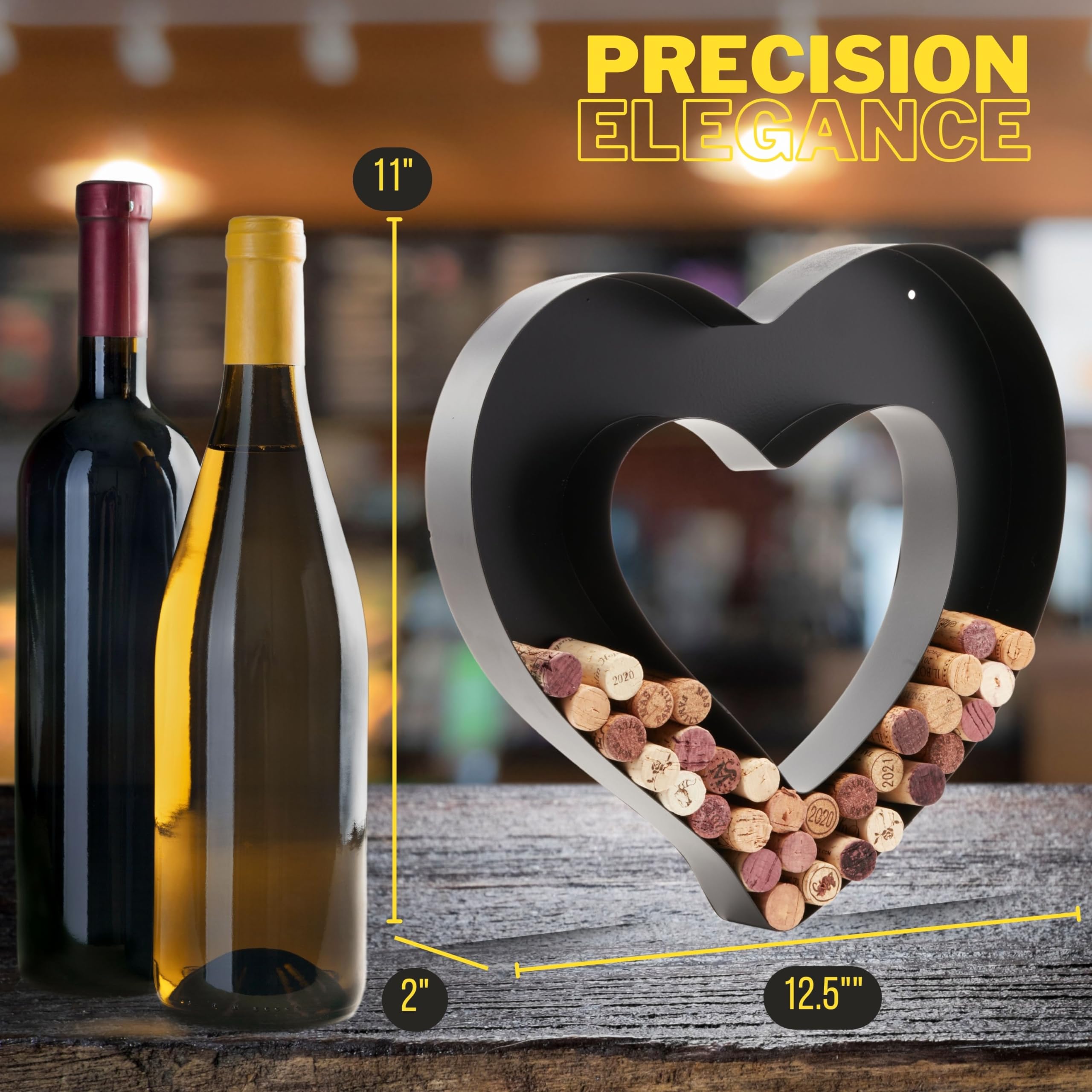 Decomil Wine Cork Holder (Heart) | Decorative Wine Cork Holder (Heart) | Wall Art Cork Holder Decor (Heart)
