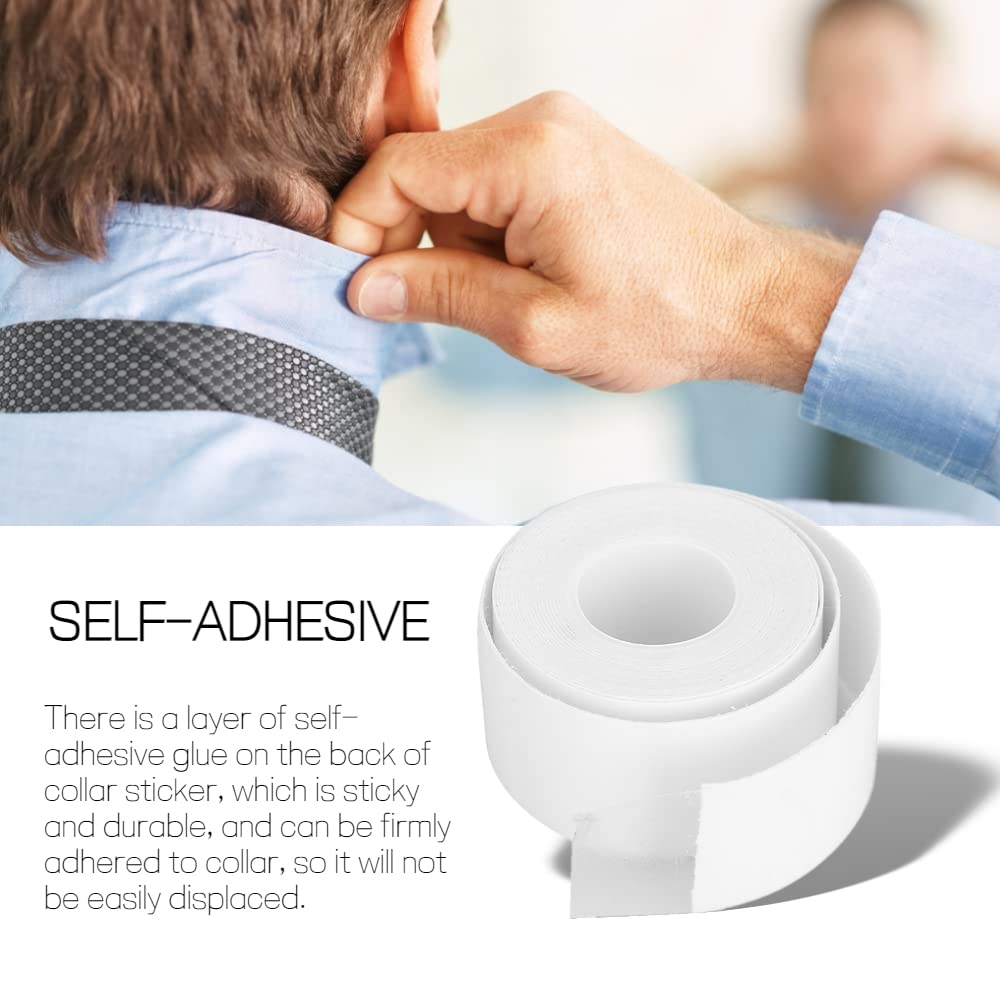 Collar Protector Sweat Pads, Disposable Sweat Prevention Adhesive White Self-Adhesive Anti-Dirty Neck Liner Tape Patches Shielding