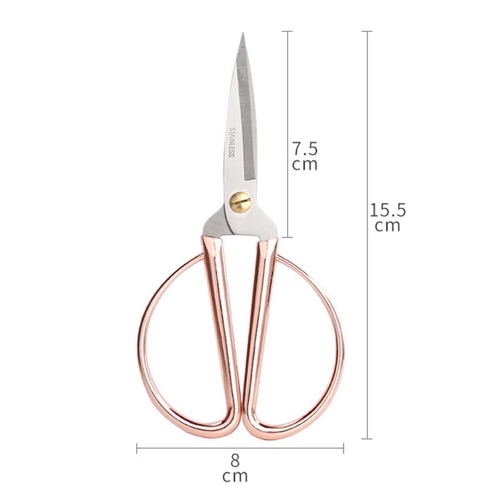 Aemoe 6 Inch All Stainless Steel Sewing Scissors, Sharp Tailor Scissors for Embroidery, Sewing, Craft, DIY Art Work & Daily Use for Home Office School Rose Gold